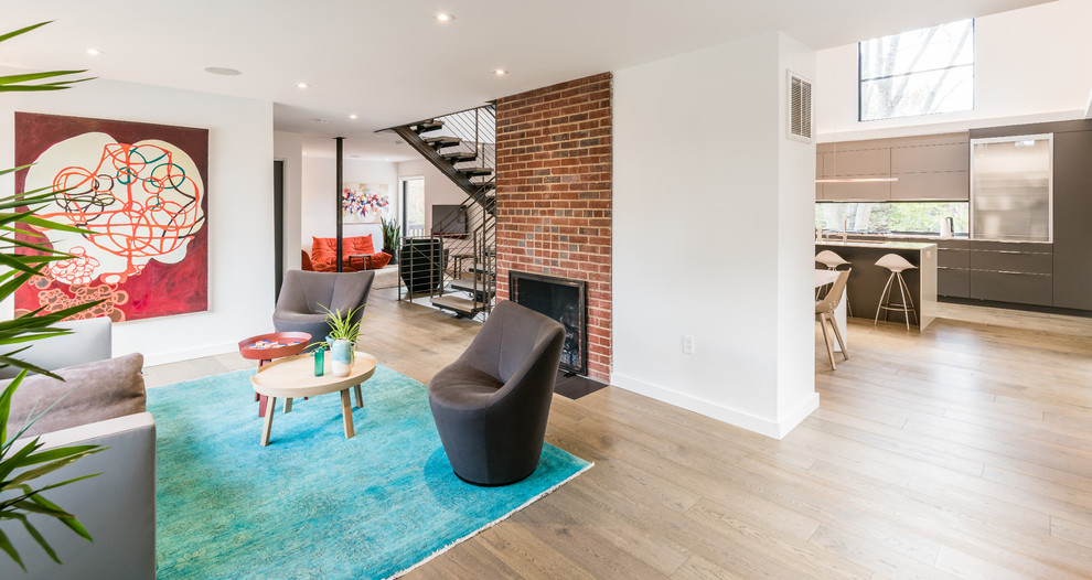 Brick Rambler Remodel and Addition - Modern - Living Room - DC Metro ...