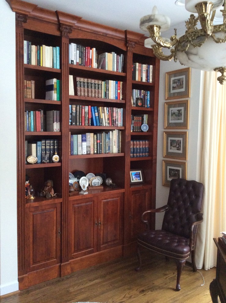 Built-In Library Cabinets with Shelving - Traditional - Living Room ...
