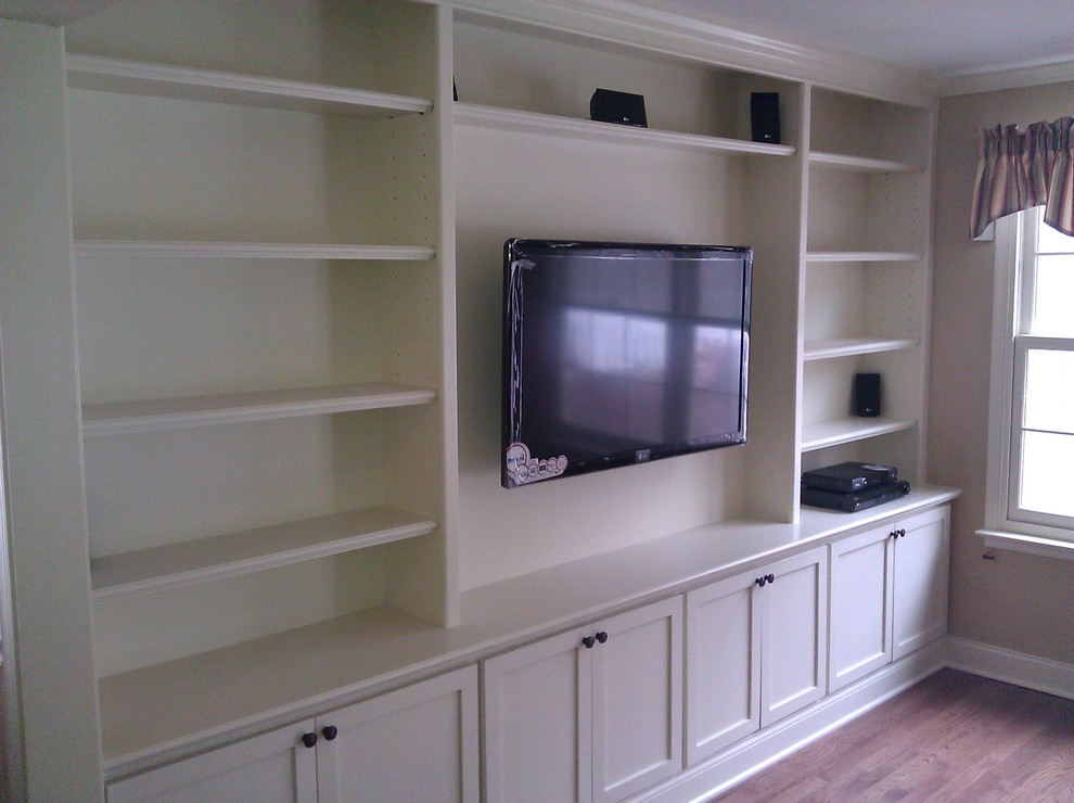 Built-In with Wall Hung TV - Traditional - Living Room - Philadelphia ...