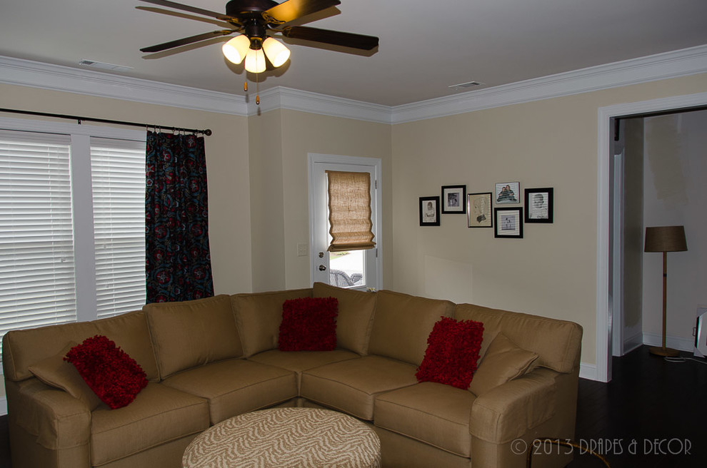 Burlap Roman Shades, Family Room, Alpharetta GA - Contemporary - Living ...