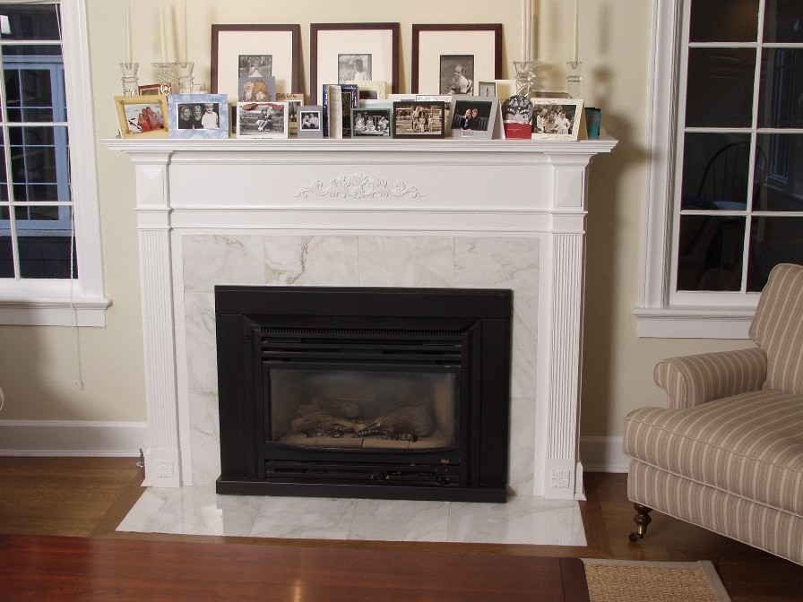 Calacatta Cremo Marble Fireplace - Traditional - Living Room - Seattle ...