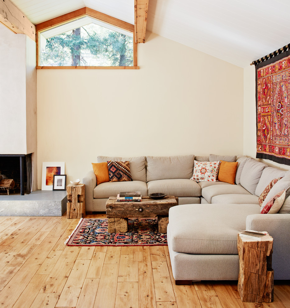 California Rustic Wood Light-filled Home - Rustic - Living Room - San ...