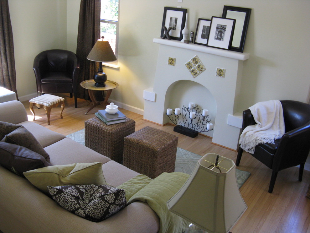 Candelabra in Non Working Fireplace - Eclectic - Living Room - Los ...