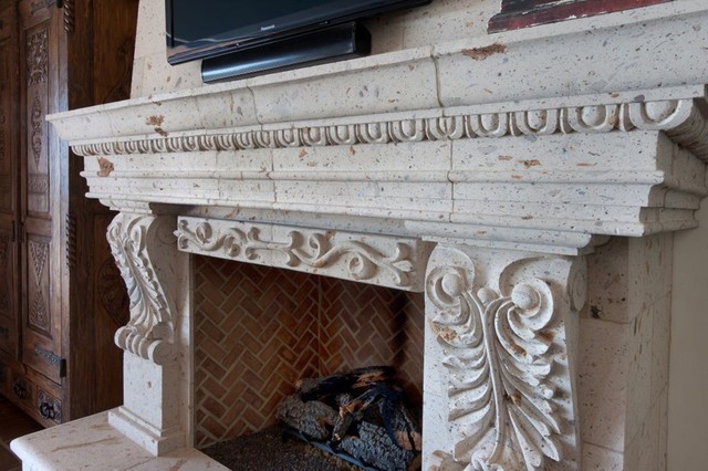 Cantera Stone Fireplace - Traditional - Living Room - Phoenix - by ...
