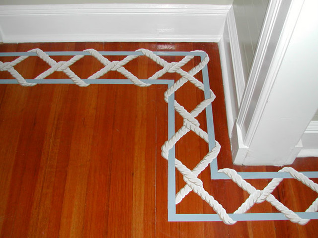 Cape Cod Beach Home - Nautical rope around blue borders. - Bord de Mer ...