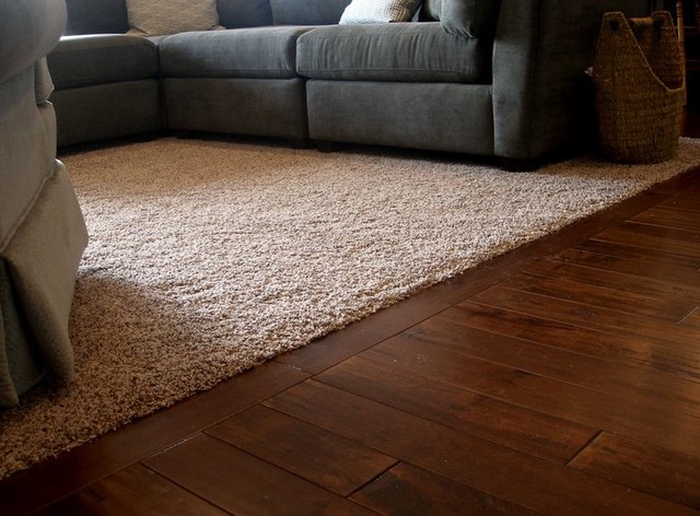Carpet Inset - Transitional - Living Room - Wichita - by SupremeFloorCo ...