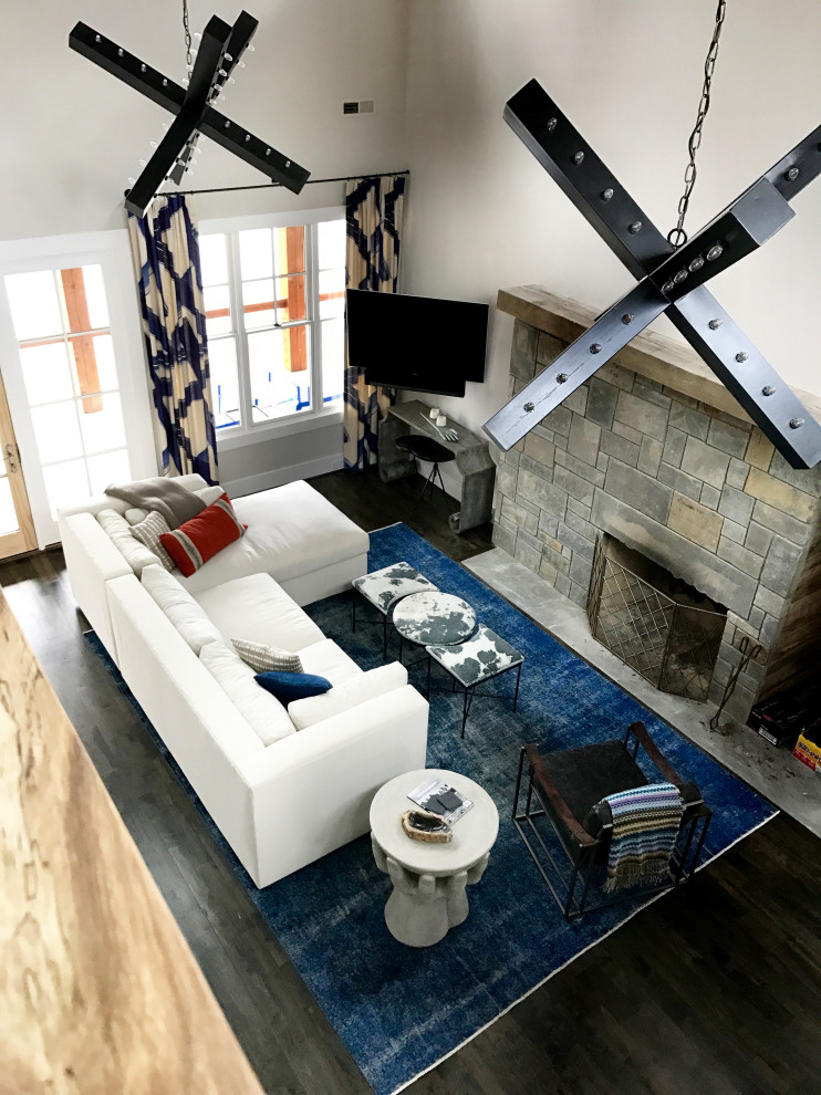 New Build - Hyco Lake Living Room - arial view - Transitional - Living ...