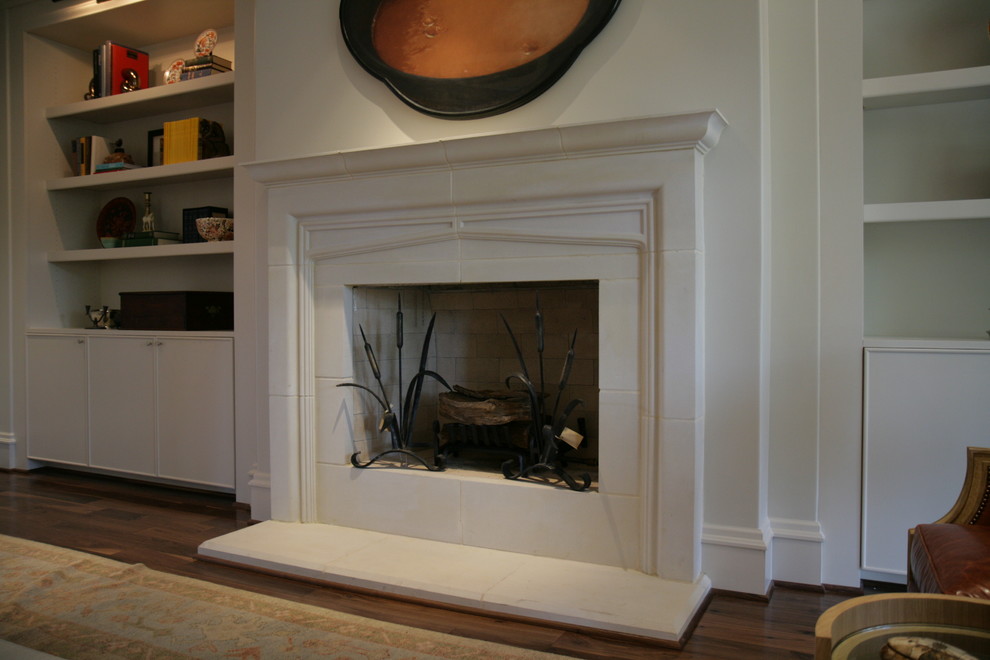 Cast Stone Fireplace Surrounds - Traditional - Living Room - Houston ...