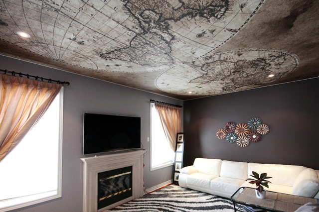 Ceiling Map Mural - Modern - Living Room - Toronto - by Laqfoil Ltd ...