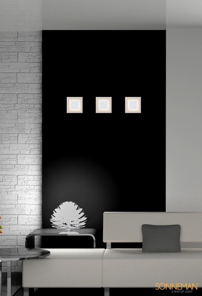 Center Eclipse LED Wall Sconces in Living Room - Living Room - New York ...