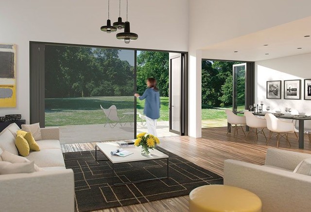 Centor Integrated Folding Door System - Moderno - Salón - Washington D ...
