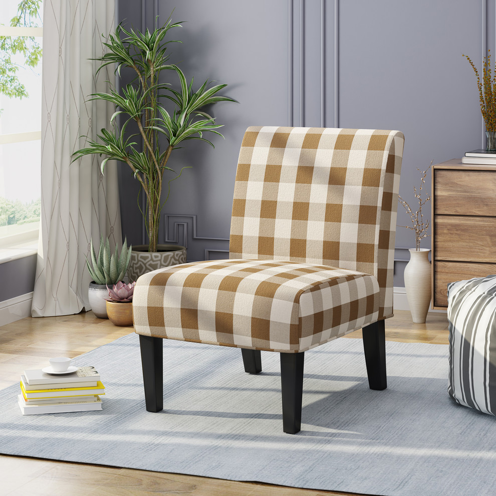 Checkered Accent Chair - Traditional - Living Room - Los Angeles - by ...