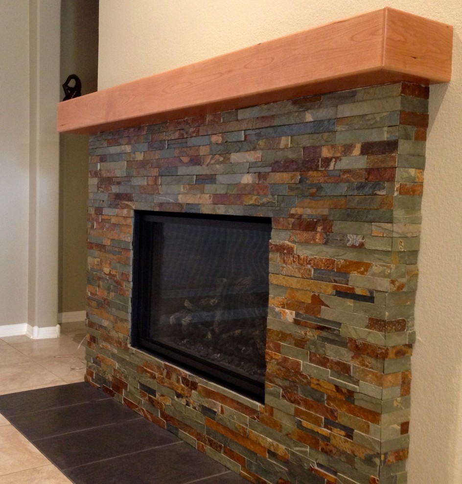 Cherry mantel with rounded edges - Contemporary - Living Room - San ...