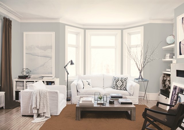 Classic Gray Paint Color Flagstone - Traditional - Living Room - Other ...