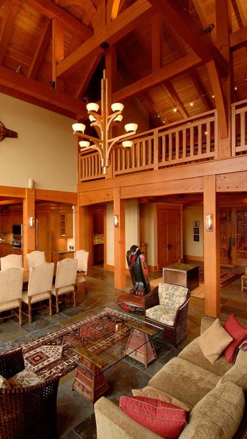 Classic Timber Frame - Craftsman - Living Room - Vancouver - by Island ...