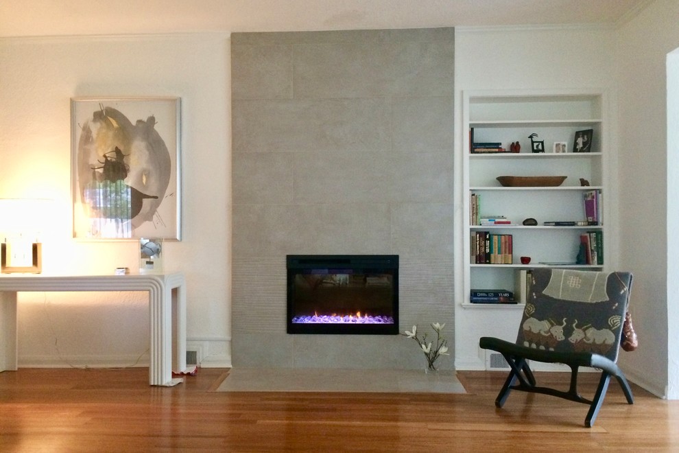 Clearwater Bungalow Electric Fireplace - Eclectic - Living Room - Tampa ...