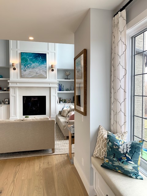 Coastal Modern Living Room, Interior Design Calgary - Beach Style ...