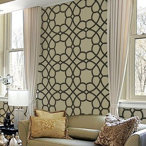 Coco Trellis Allover Stencil - Living Room - New York - by Janna ...
