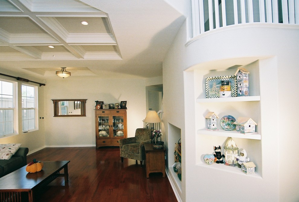 Coffer Ceiling and Niches - Traditional - Living Room - Orange County ...