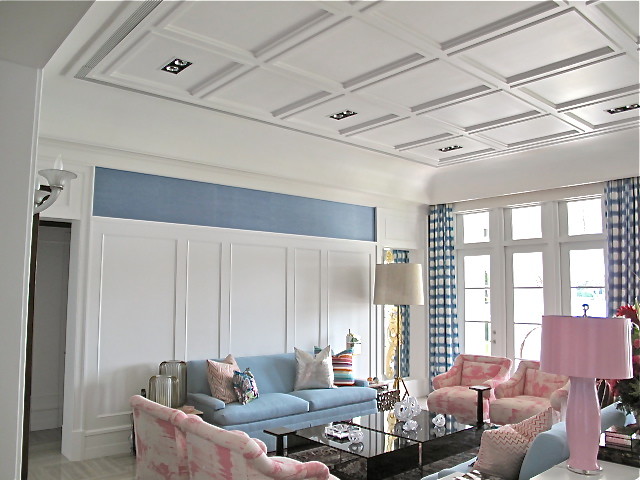 Coffer Ceilings & Columns - Romantique - Salon - Miami - par RCS ...