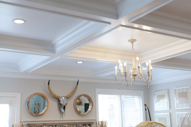 Coffered Ceiling and Bonus Room - Contemporary - Living Room ...