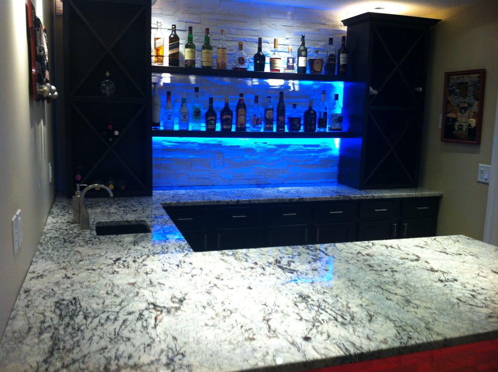 Cold Spring Granite Bar with LED Lighting - Modern - Living Room ...