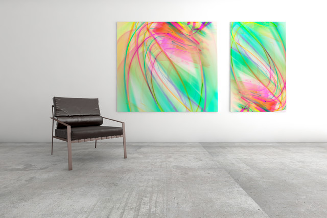 Colorful Abstract Art Split Panel - Modern - Wohnbereich - Chicago ...
