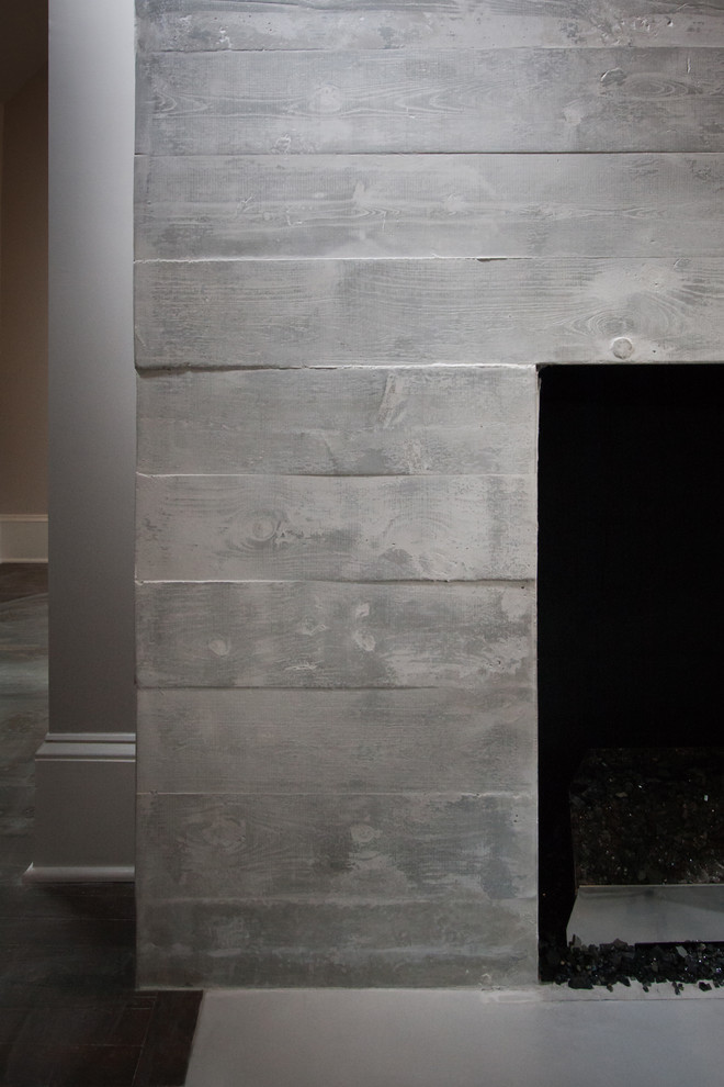 Concrete Board-Formed Fireplace Surround - Modern - Living Room ...