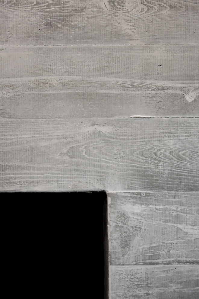 Concrete Board-Formed Fireplace Surround - Modern - Living Room ...