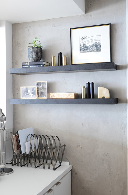 Concrete Feature Wall - Contemporary - Living Room - Vancouver - by ...