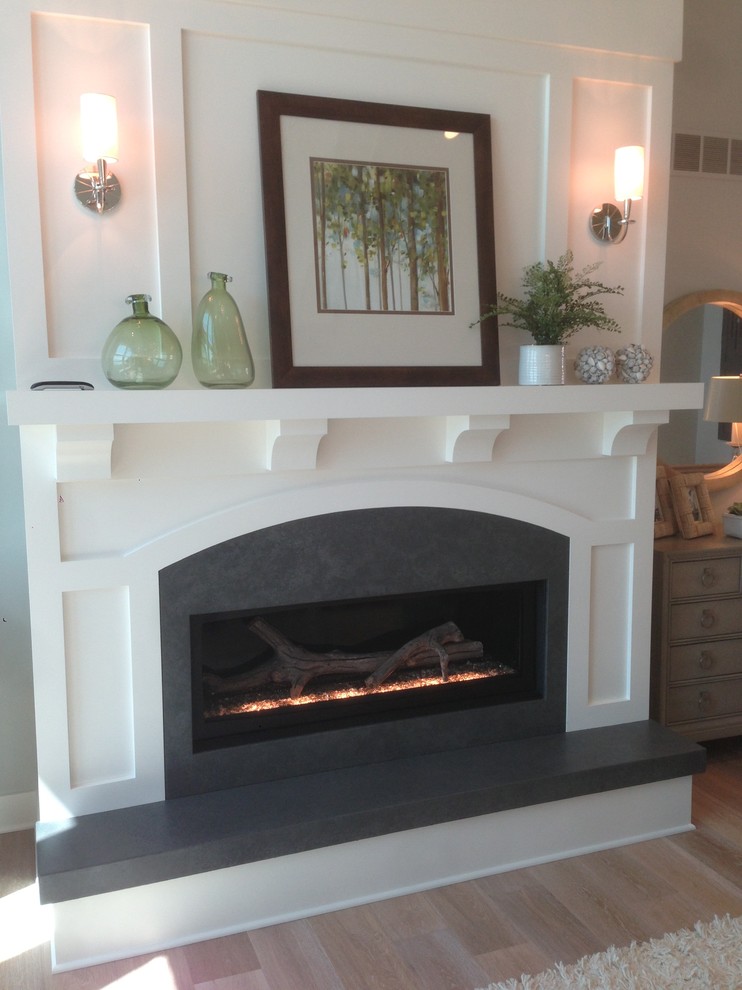 Concrete Fireplace Surrounds - Transitional - Living Room - Grand ...