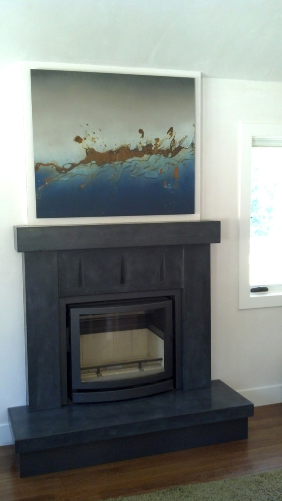 Concrete Fireplace with Hearth - Contemporary - Living Room - by User ...