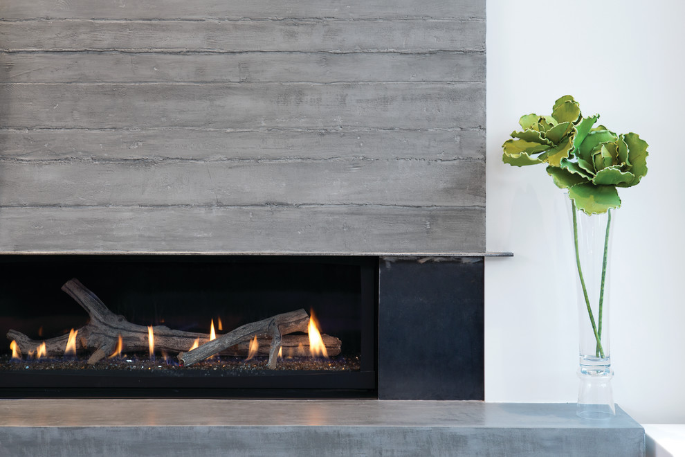 Concrete Overlay Fireplace - Contemporáneo - Salón - Vancouver - de ...