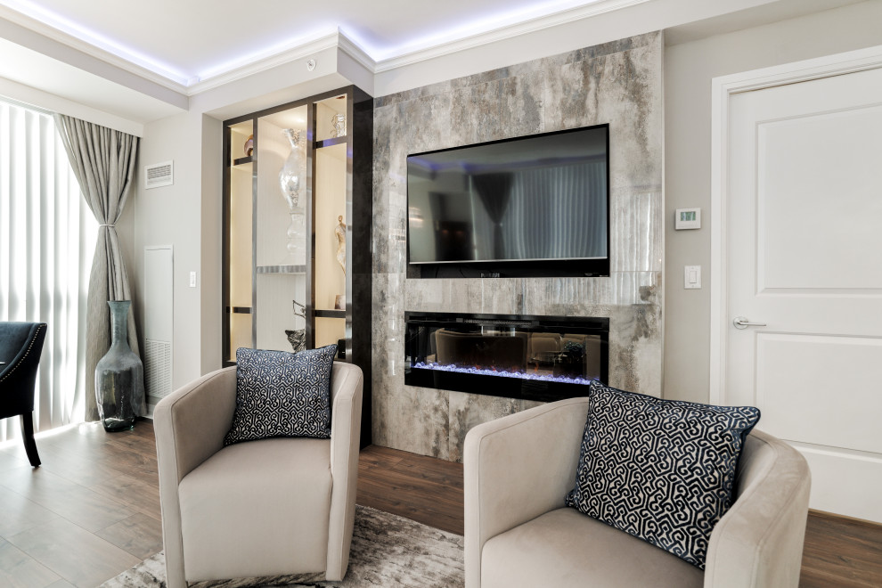 FIREPLACE WALL DESIGN - Contemporary - Living Room - Toronto - by Sense ...