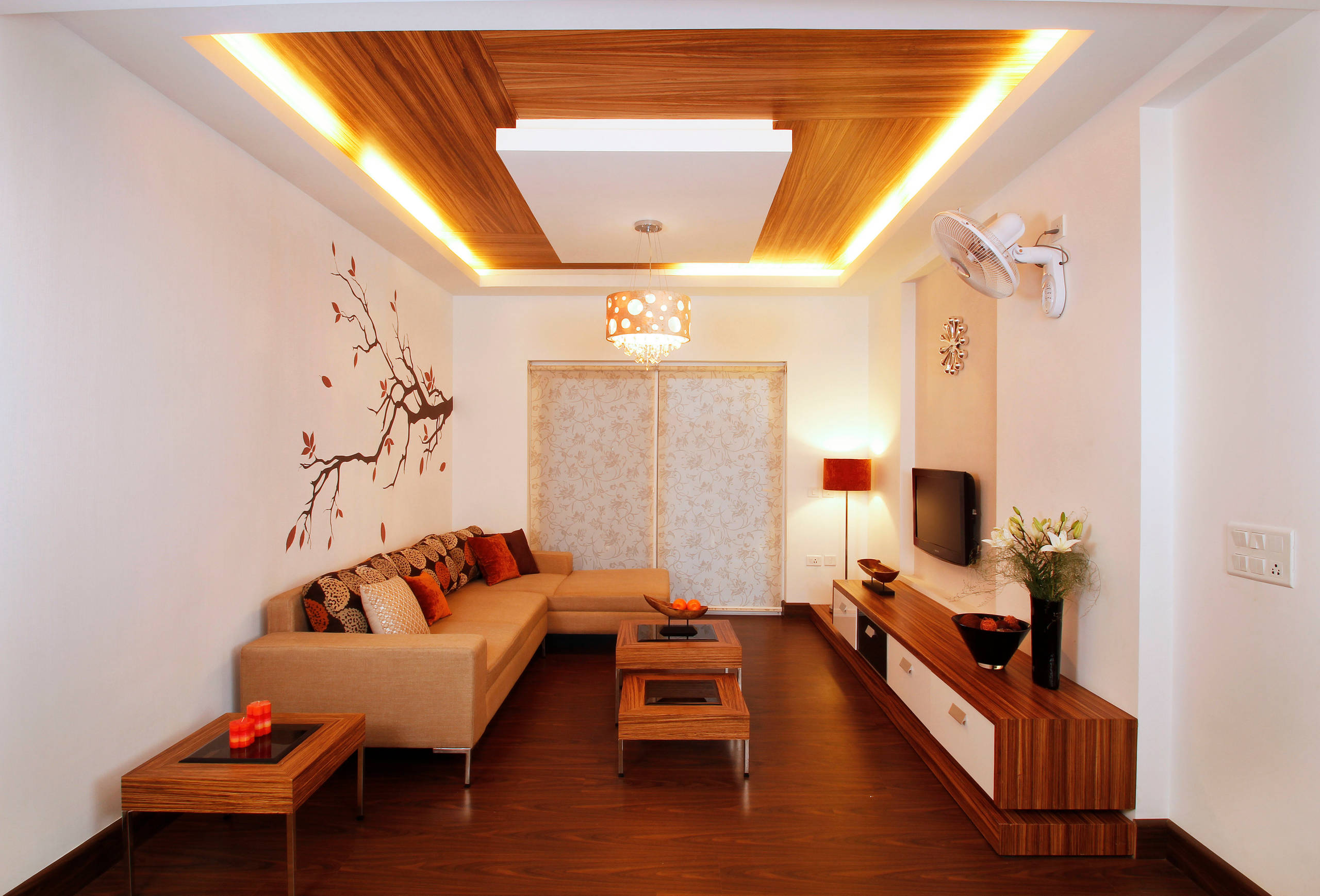 Simple False Ceiling Design For Square Hall | Shelly Lighting