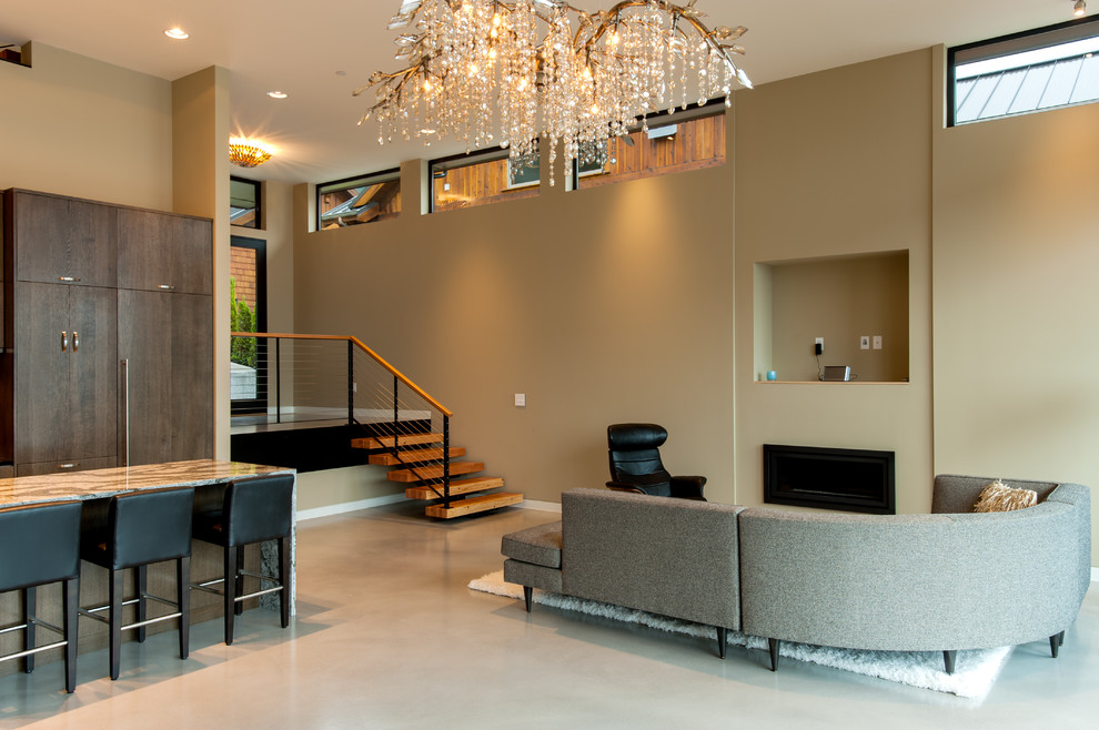 Contemporary custom home - Gig Harbor, WA - Contemporary - Living Room ...