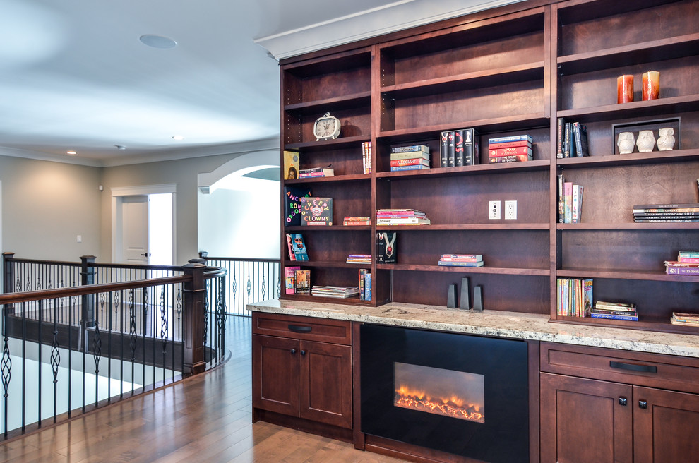 Contemporary home office with shaker style cabinets Vancouver ...