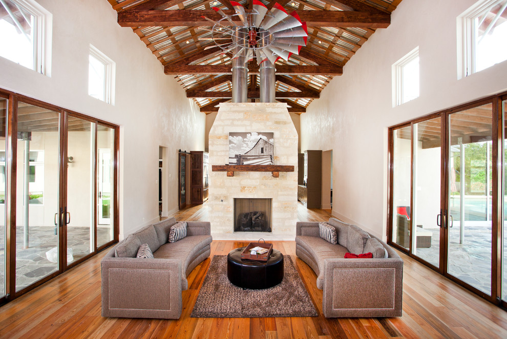 Contemporary Home with Timber Trusses - Contemporain - Salon - Austin ...
