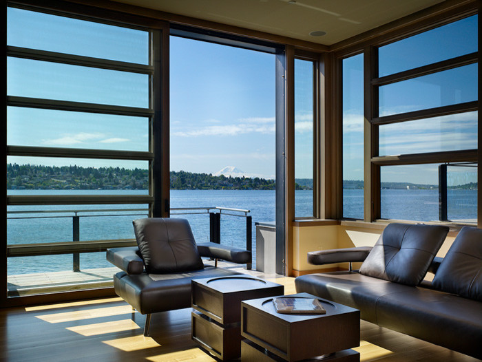 Contemporary Lakefront Residence - Contemporary - Living Room - Seattle ...