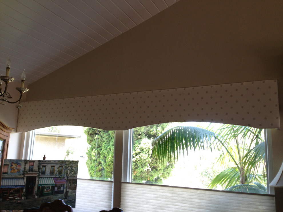 Contoured Fabric Covered Cornice Boxes with motorized bottom-up / top ...