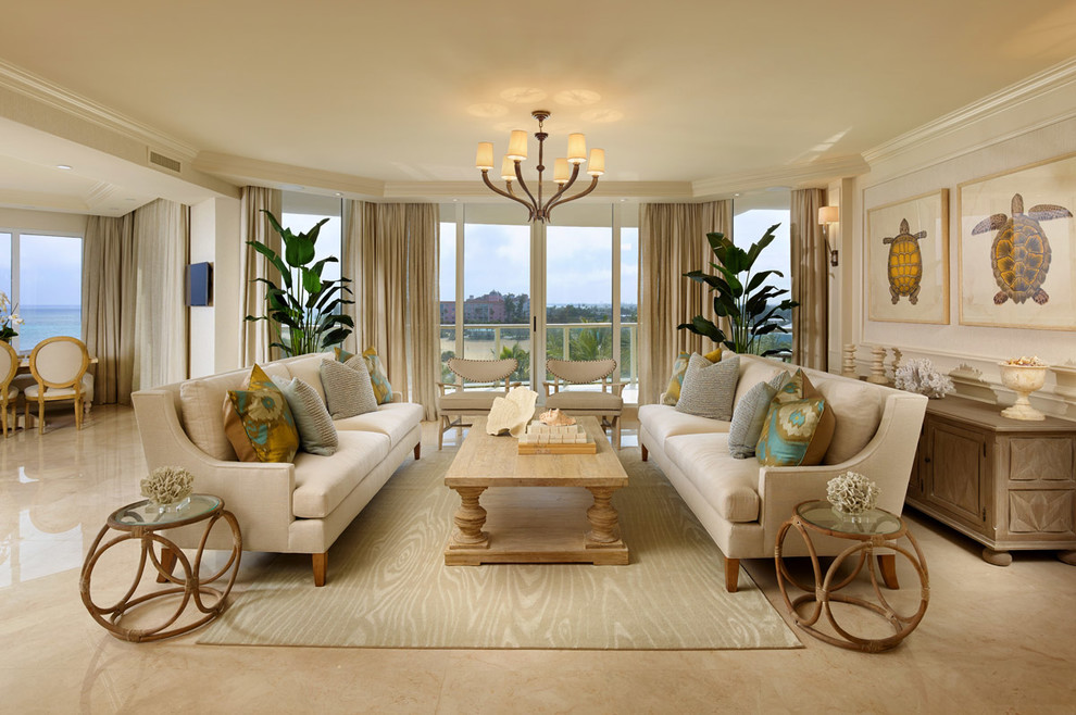 Cozy Beach Apartment - Transitional - Living Room - New York - by SEED ...