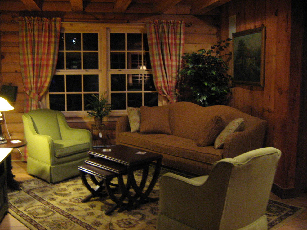 Cozy New England Log Cabin - Traditional - Living Room - Philadelphia ...