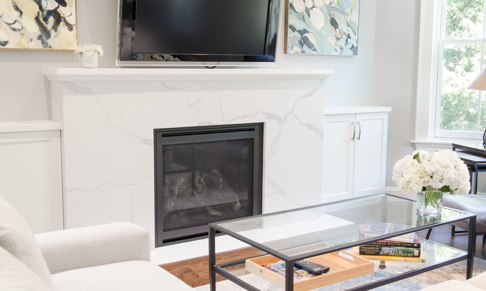 CQ981 Calacatta Novus - Midcentury - Living Room - Boston - by User | Houzz