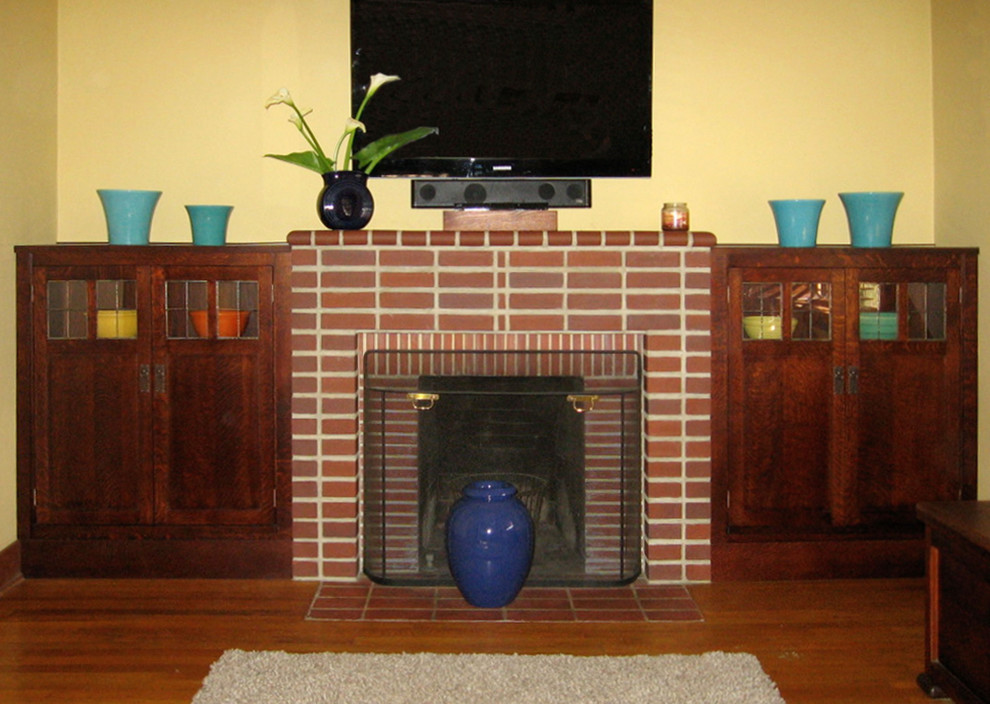 Craftsman Fireside Cabinets - Traditional - Living Room - Los Angeles ...