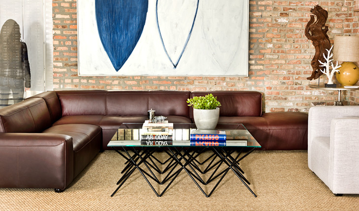 Crawford Leather Sectional by Interior Define - Contemporary - Living ...