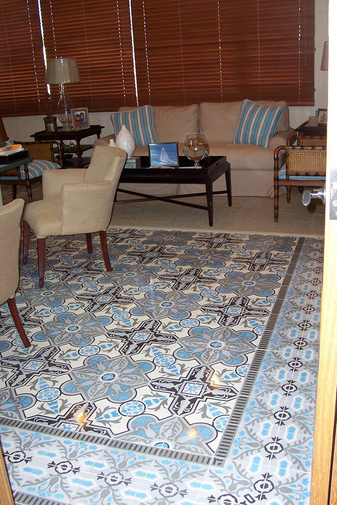 Cuban Tiles Take Center Stage - Contemporary - Living Room - Los ...