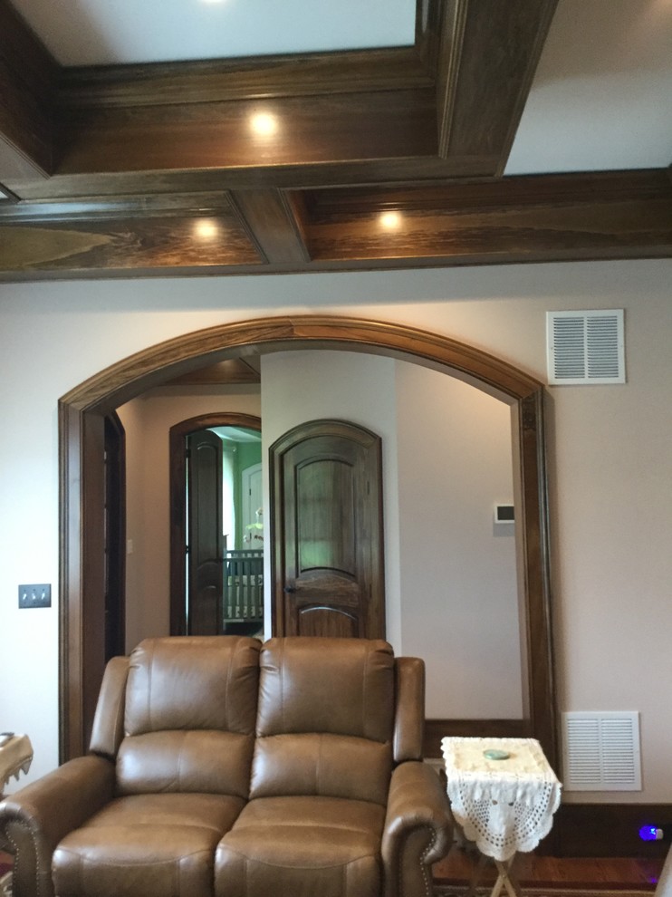 Custom Arch 2-panel Wood Doors - Traditional - Living Room - Other - by ...