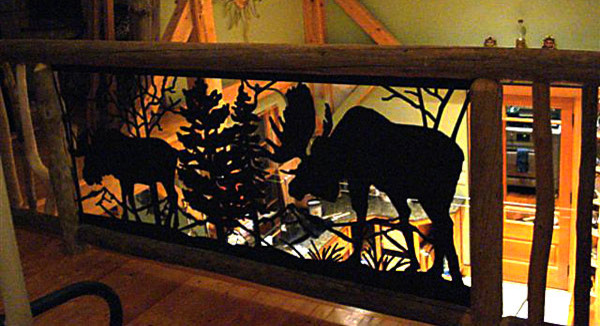 Custom Balcony & Stair Railing Panels with Moose - Classique - Salon ...