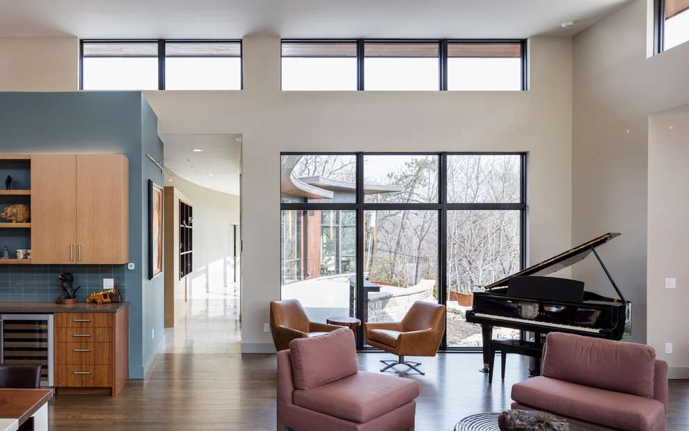 Custom Contemporary Home - Contemporary - Living Room - Kansas City - by Hurst Construction, Inc ...