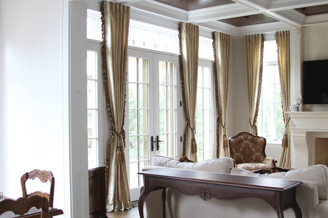 Custom Drapery Panels - Traditional - Living Room - Chicago - by Custom ...